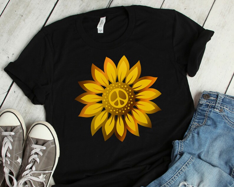 Sunflower Peace Sign Svg, Png, Dxf, Eps Download - Etsy