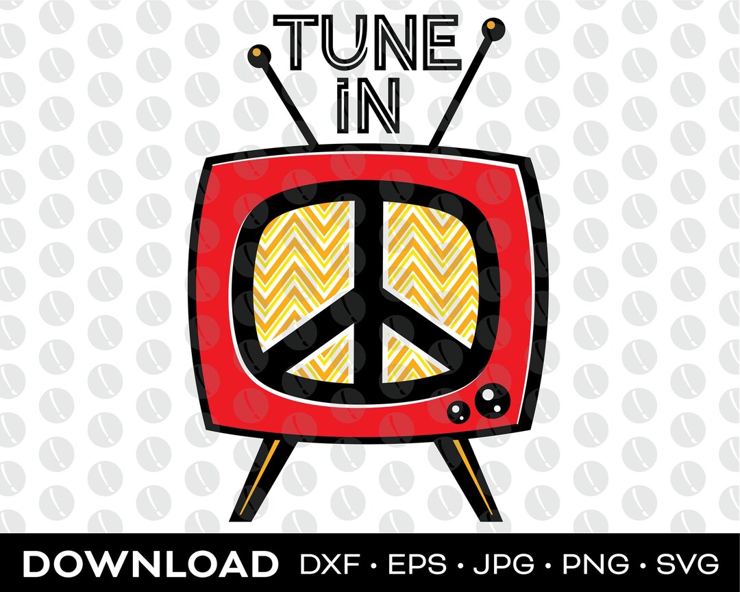 Retro TV Peace Sign Svg, Png, Dxf, Jpg, Eps Download - Etsy