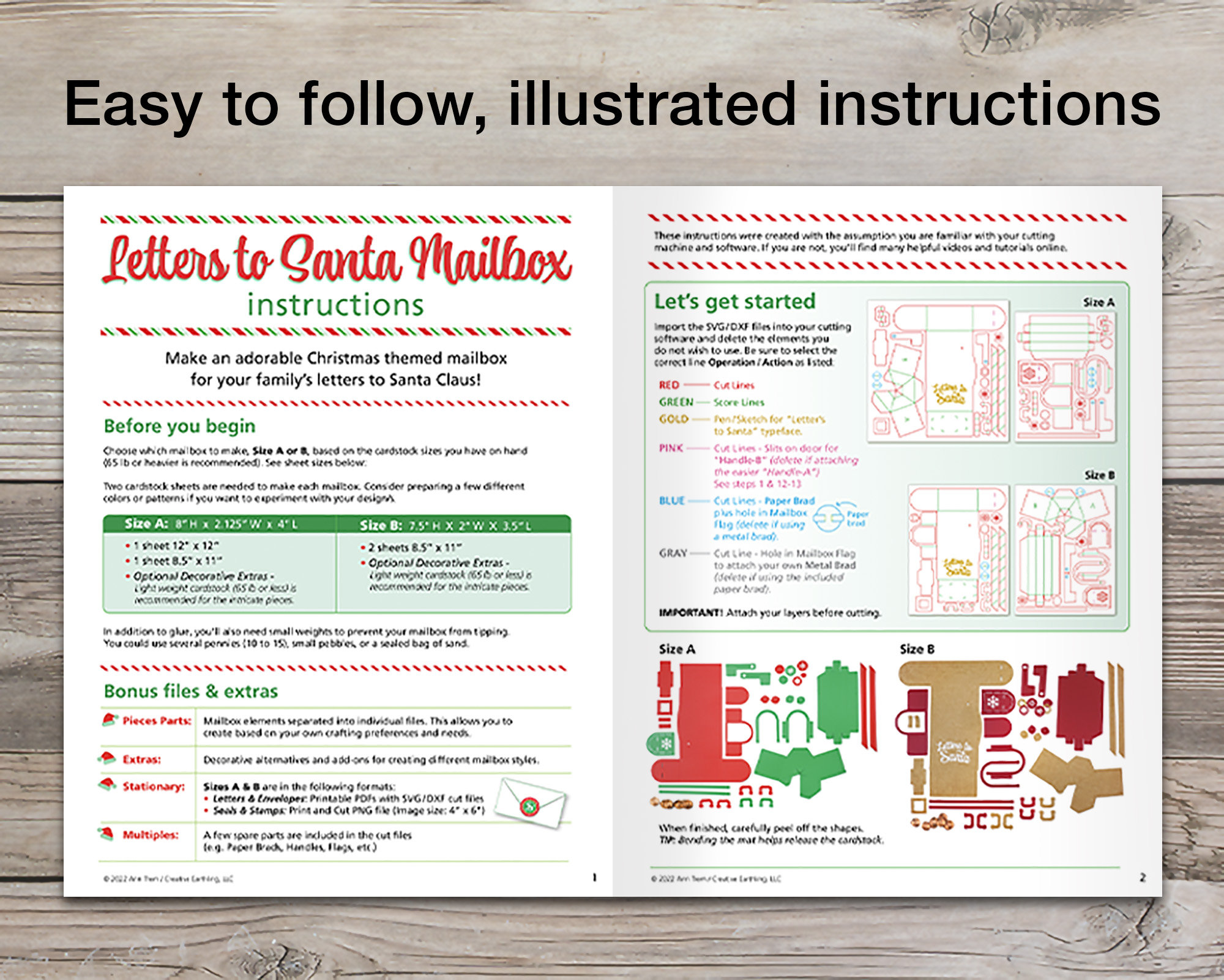 Letters to Santa Mailbox SVG, DXF With Printable Stationery - DIY ...