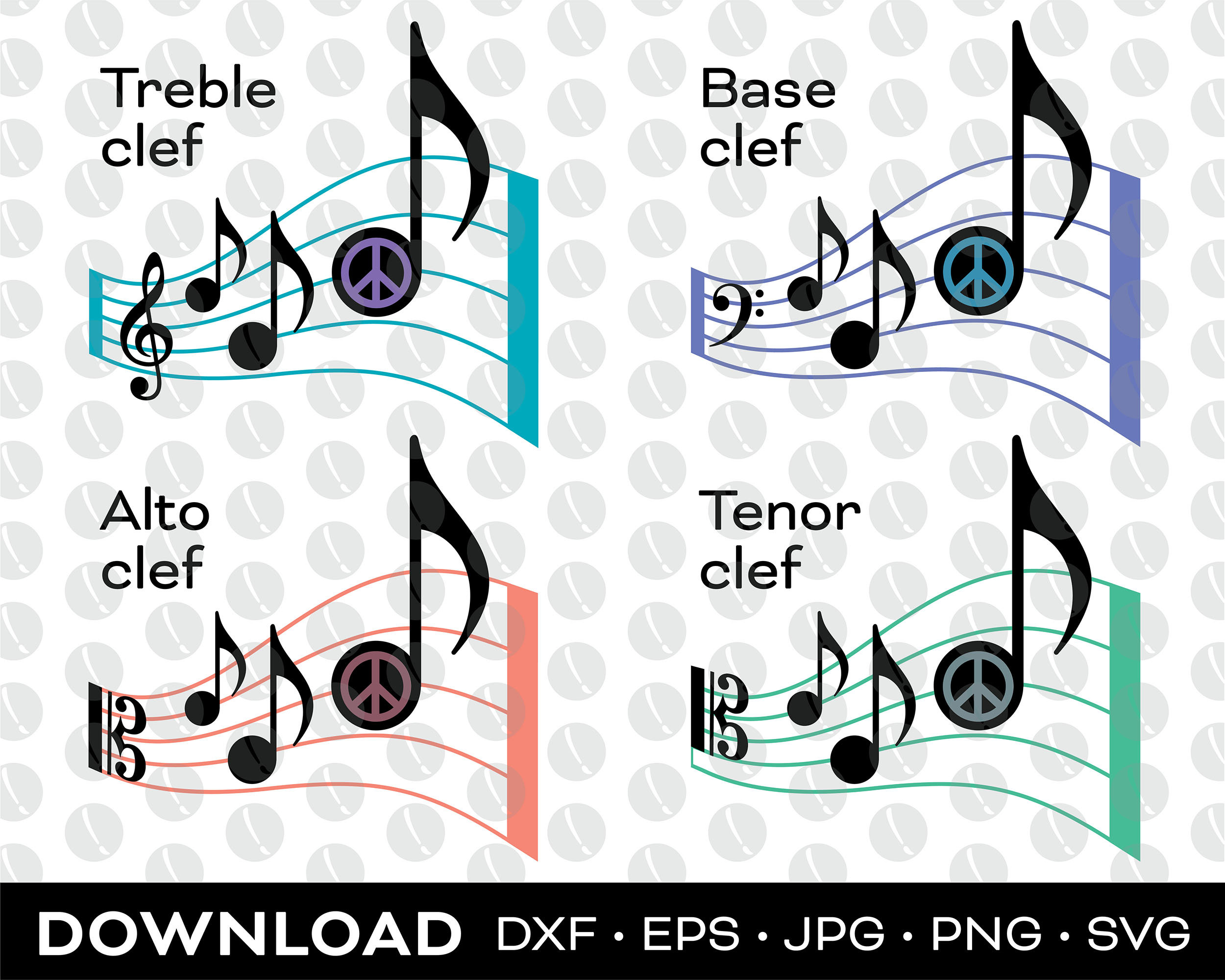 Music Note Peace Sign Svg Png Dxf Jpg Eps Download Cut - Etsy