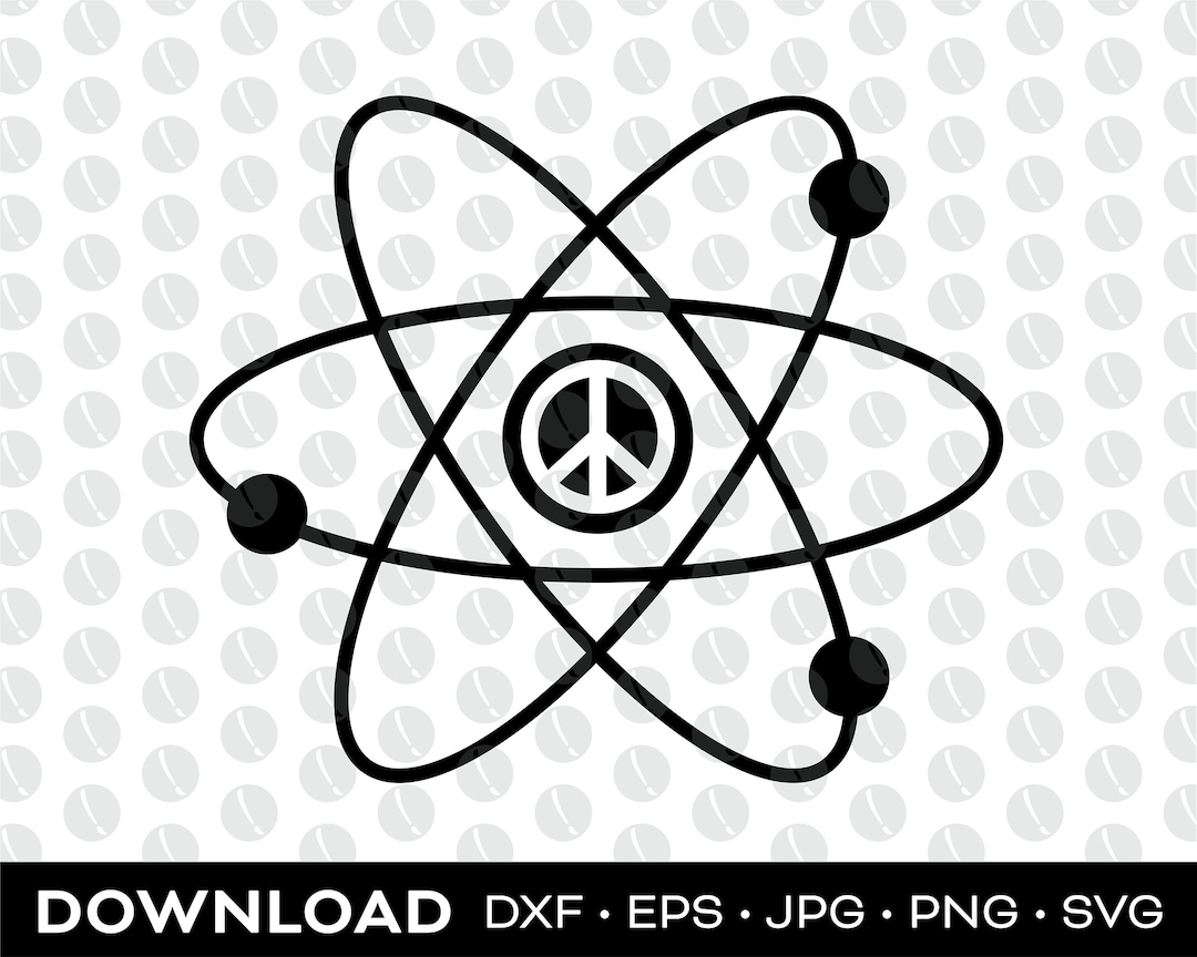 Atom Peace Sign Svg, Png, Dxf, Jpg, Eps Download Cut File - Etsy