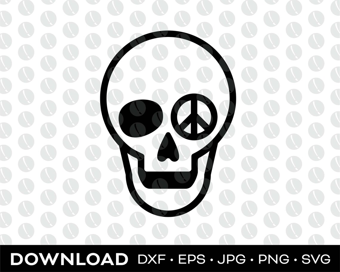 Skull Peace Sign Svg Png Jpg Dxf Eps Download for - Etsy