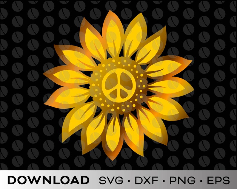 Rainbow Sunflower Peace Sign Svg, Png, Dxf, Eps Download - Etsy