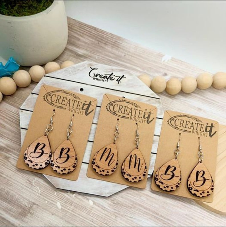 Leopard Monogram Earrings SVG. Glowforge Tested. Leopard - Etsy