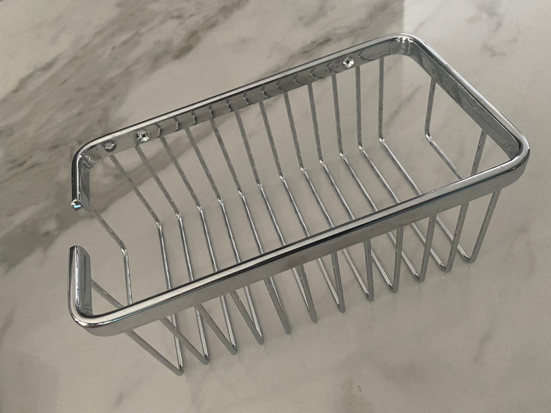 Rectangular Wall Mounted Soap / Sponge Wire Soap Dish Holder Stainless ...