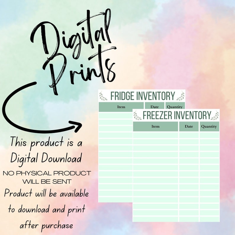 Fridge and Freezer Inventory Planning Pages - Etsy