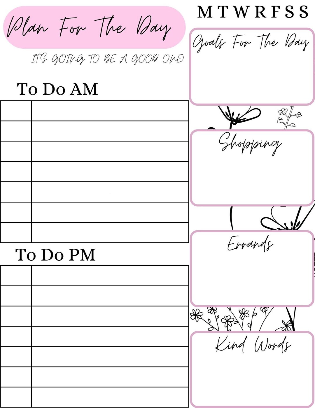 Printable Daily Planning Page - Etsy