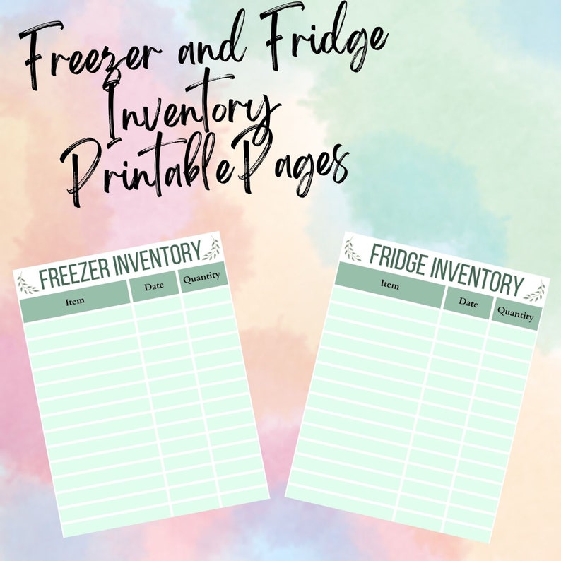 Fridge and Freezer Inventory Planning Pages - Etsy