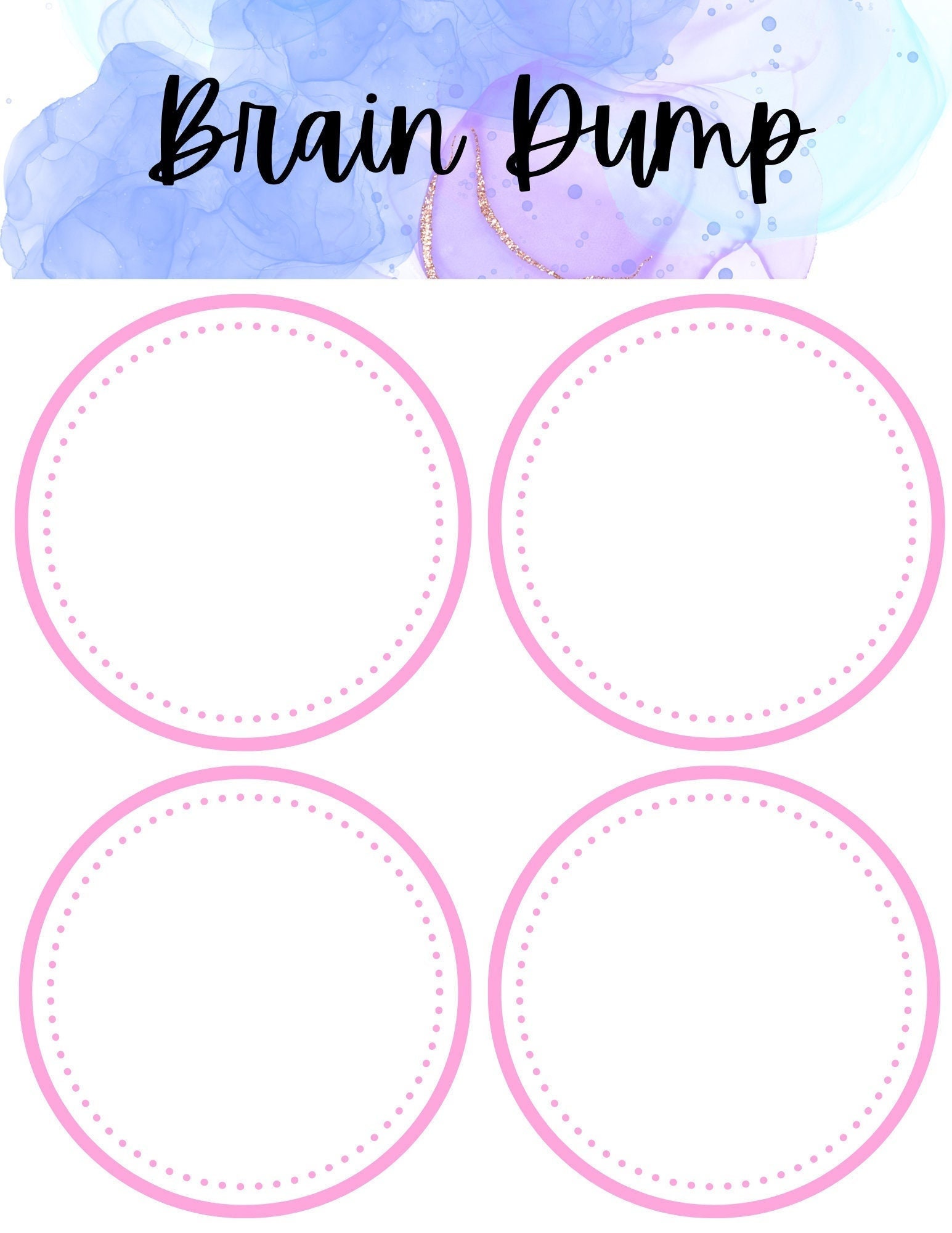 Brain Dump Printable Pdf Thought Organizer to Do List Brainstorm Pretty ...