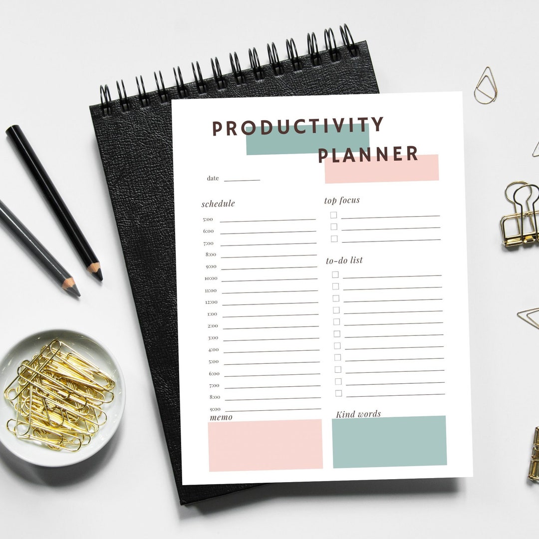Productivity Planner Printable Daily Planner - Etsy