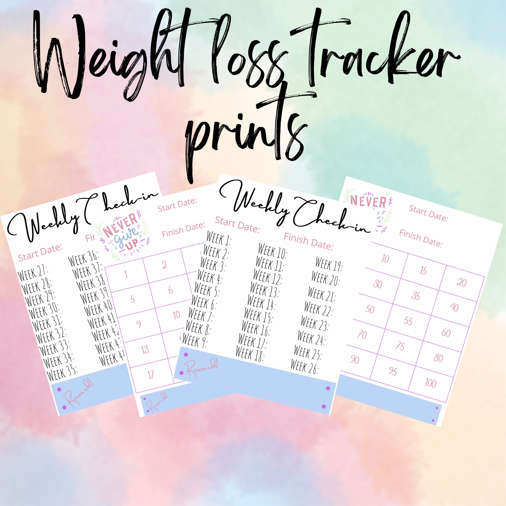 Pretty Weight Loss Tracker - Etsy