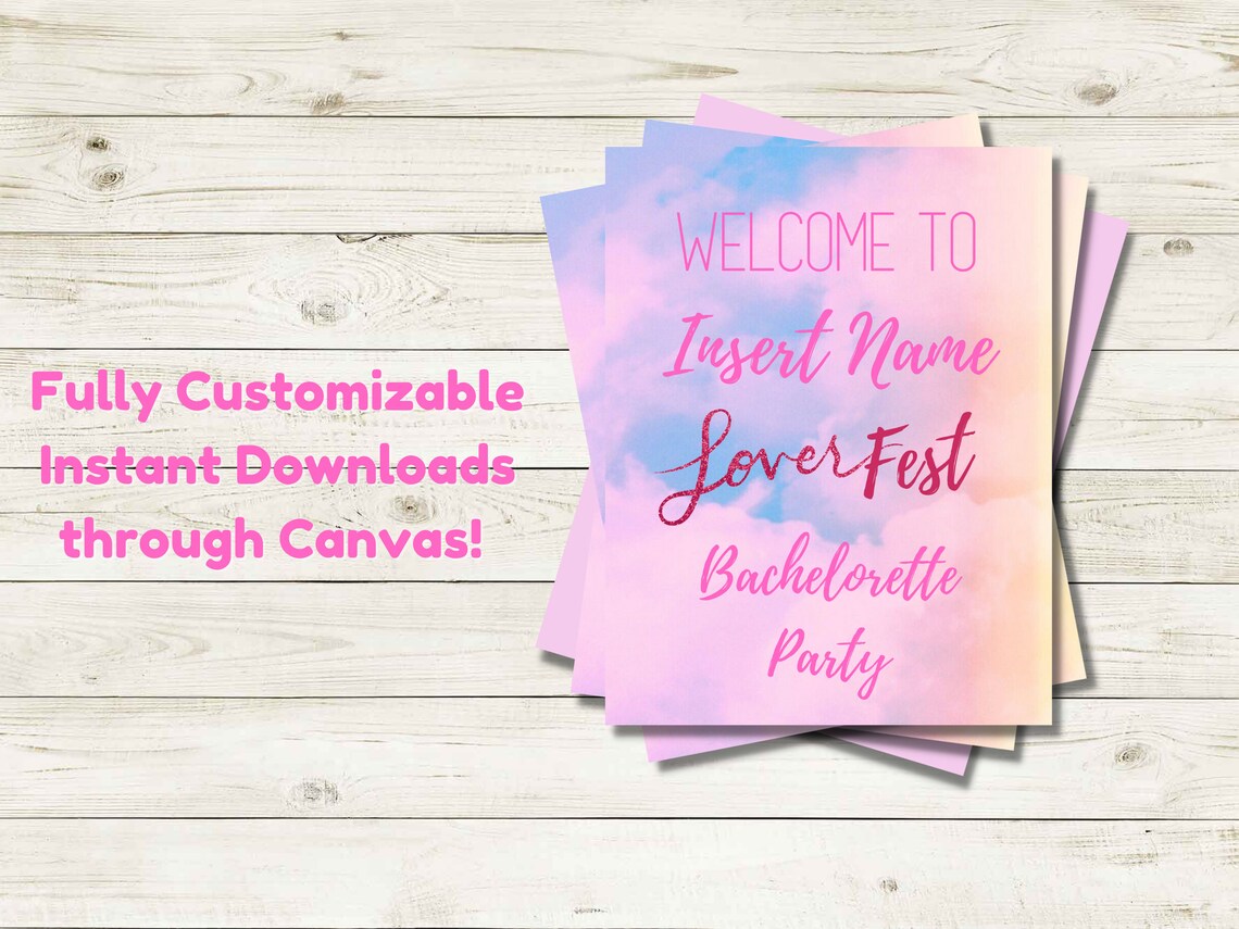 Taylor Swift Lover Bachelorette Sign Bundle Instant Download - Etsy