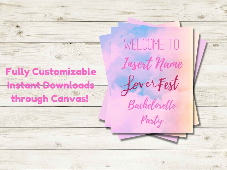 Taylor Swift Lover Bachelorette Sign Bundle Instant Download - Etsy
