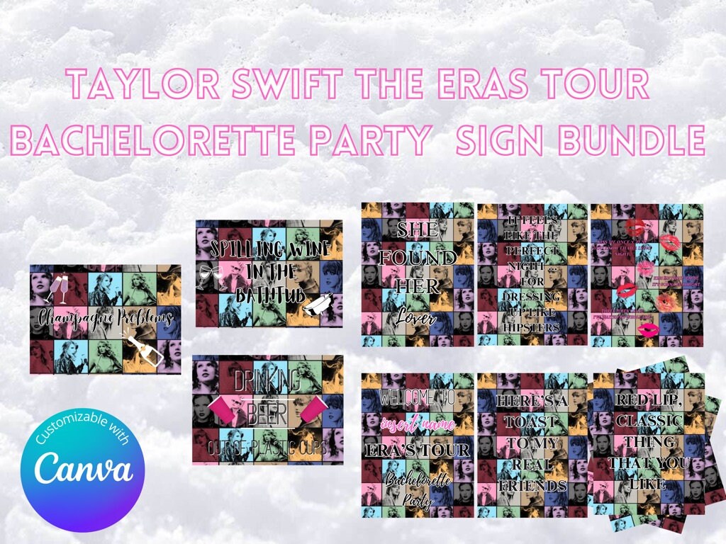 Taylor Swift the Eras Tour Bachelorette Sign Bundle - Instant Download ...
