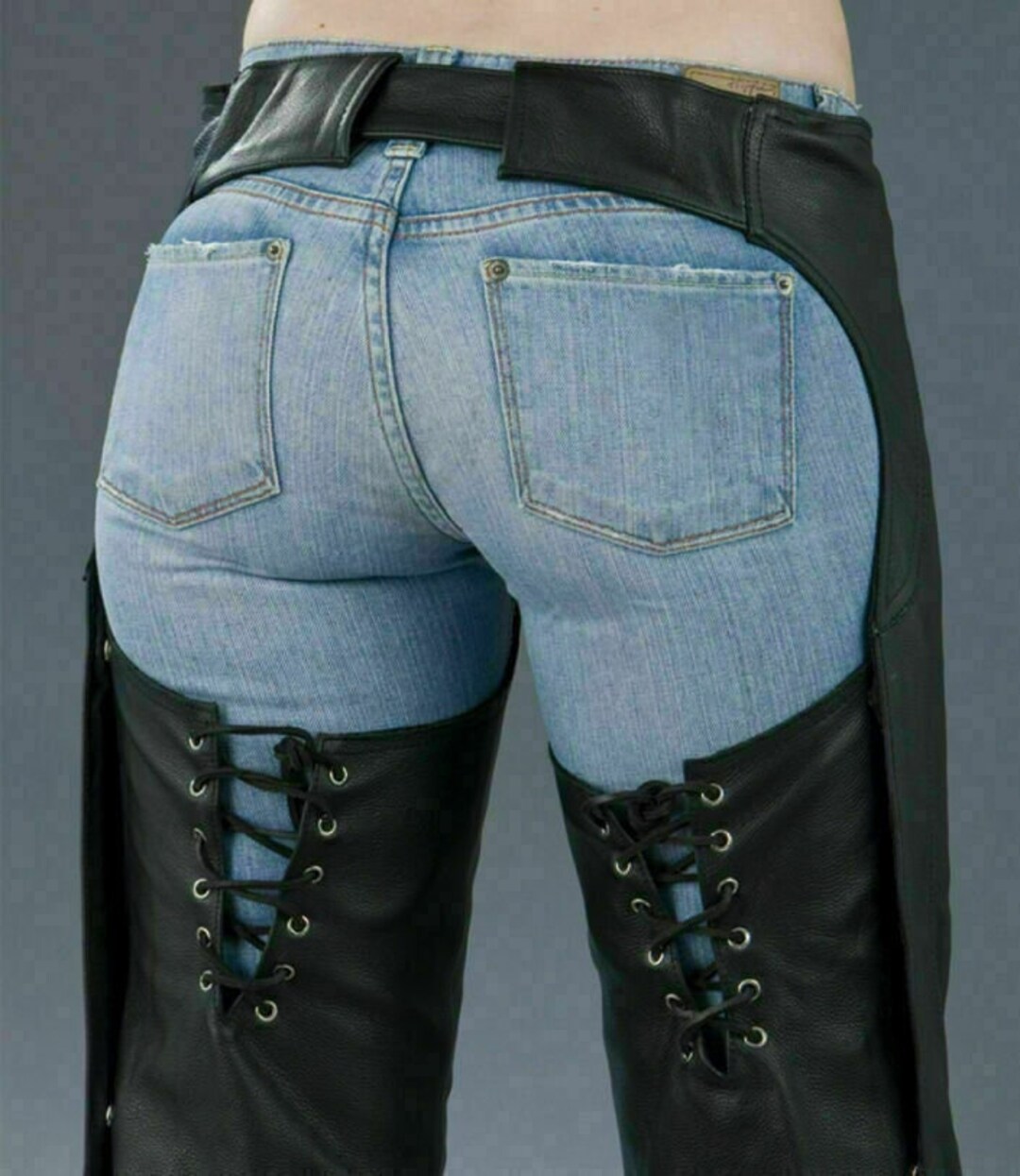 New Ladies Sexy Low Rise Boot Cut Lined 100% Real Leather Chaps ...