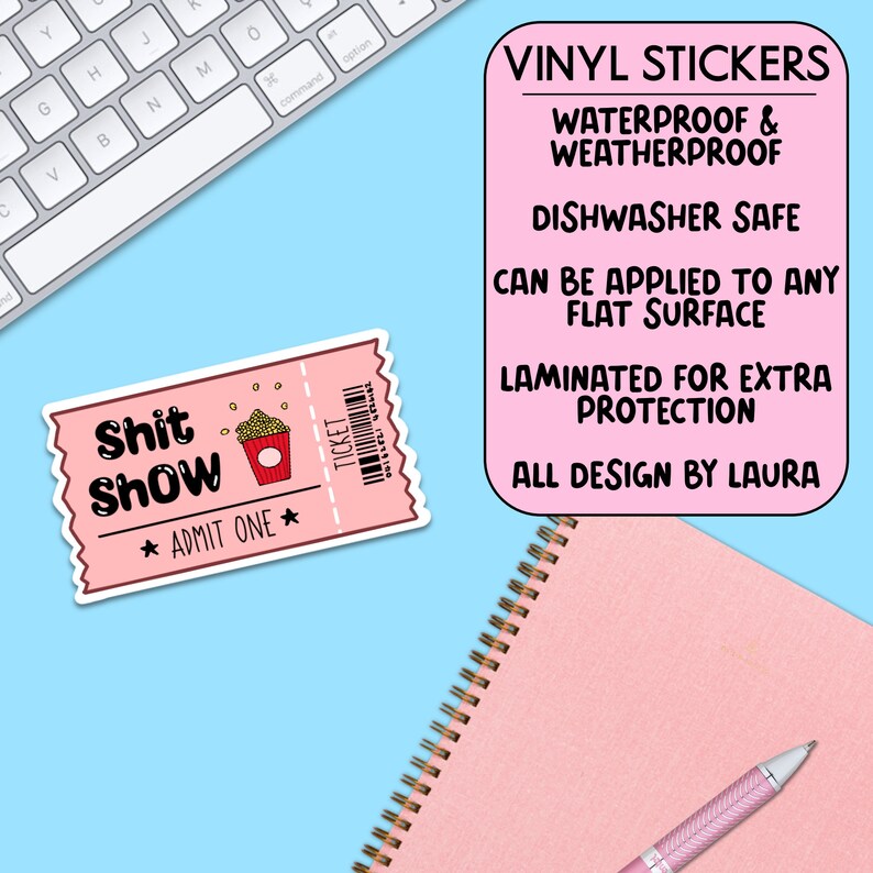 Shit Show Ticket Sticker Funny Meme Sticker Waterproof - Etsy