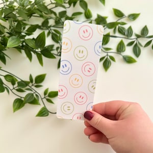 Fun Smiley Face Rainbow Bookmark, Cozy Book Club Bookmark, Holiday ...