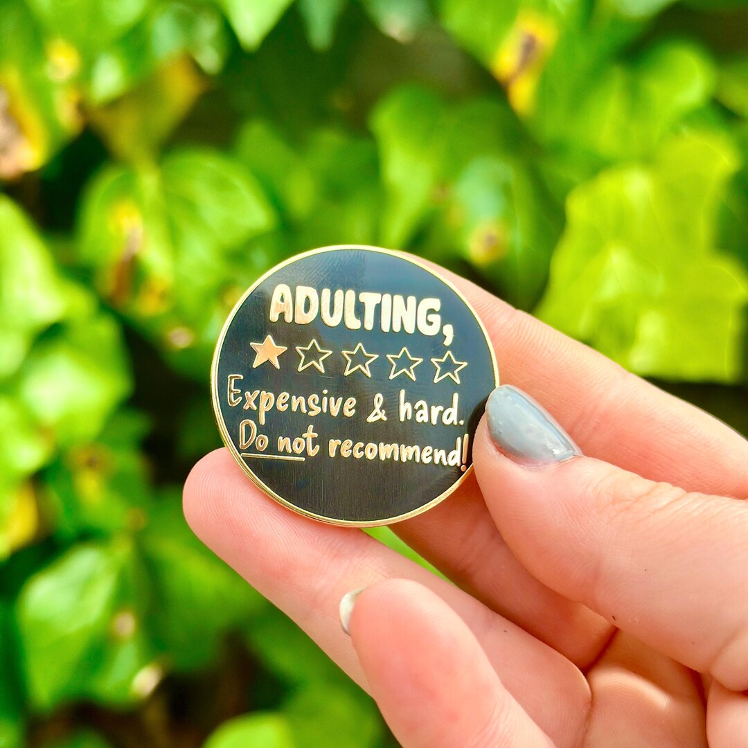 Adulting, Do Not Recommend Enamel Pin: Funny Introvert Badge - Etsy