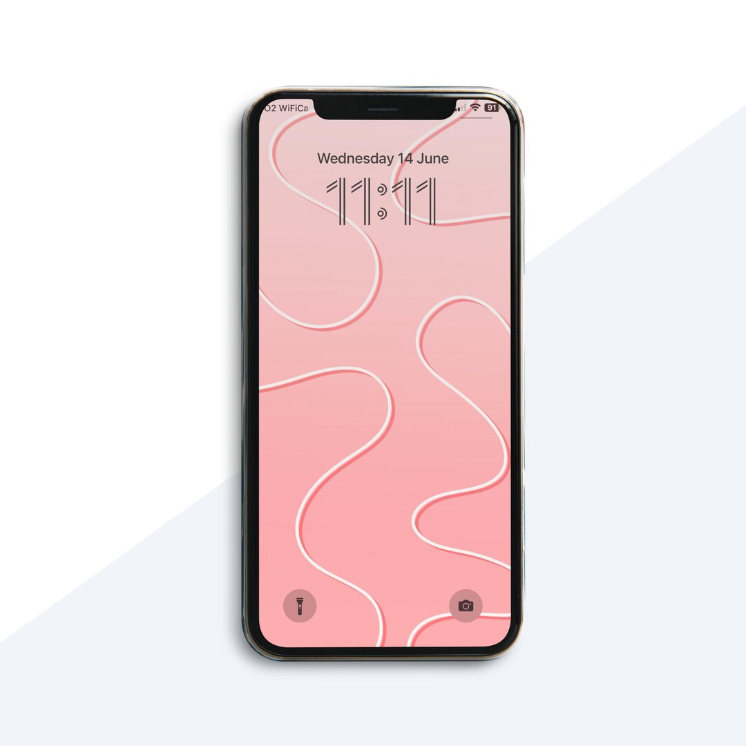 Pink Line Art Phone Wallpaper DIGITAL DOWNLOAD Screen Savers for ...