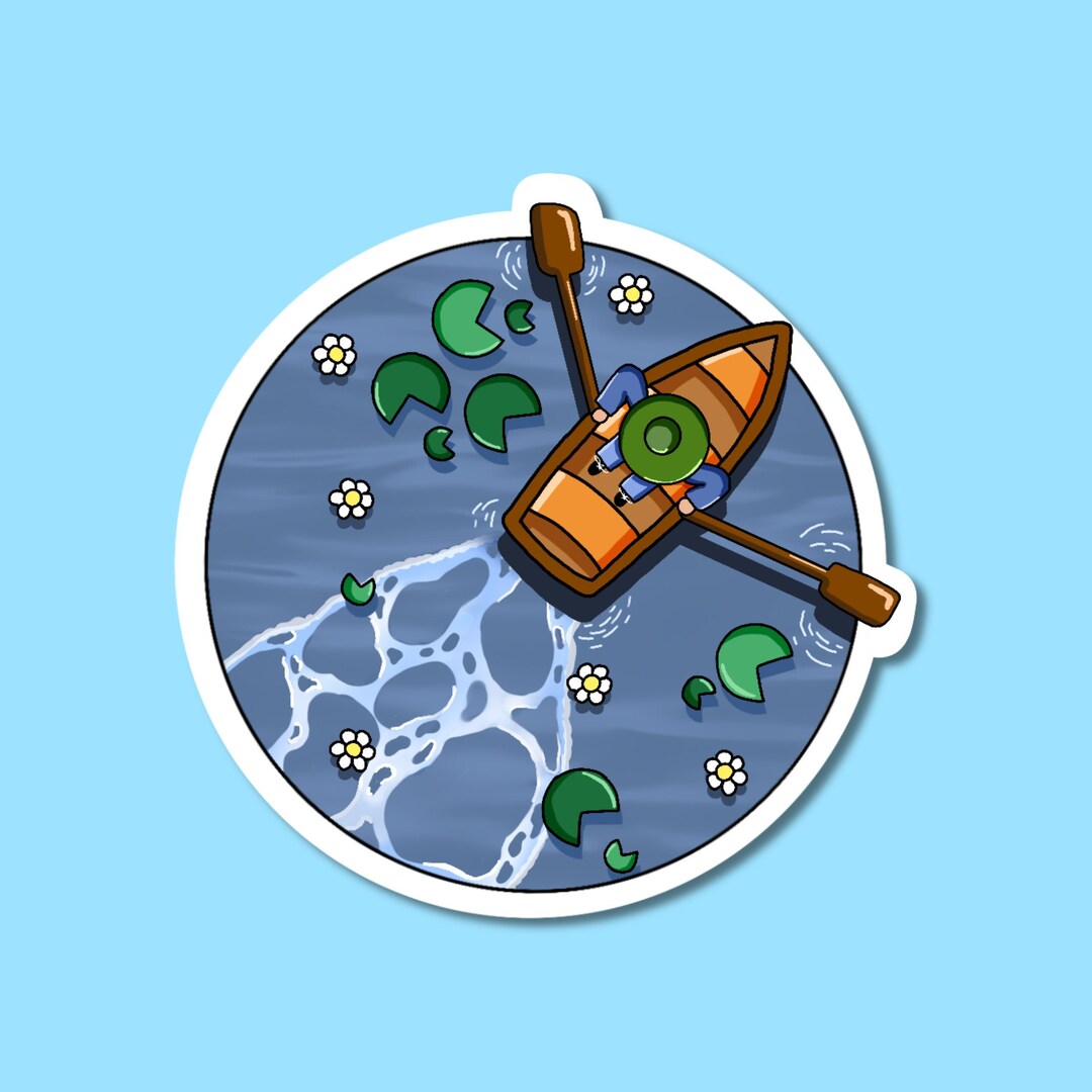 Rowing Boat on a Peaceful River Sticker Waterproof Stickers - Etsy