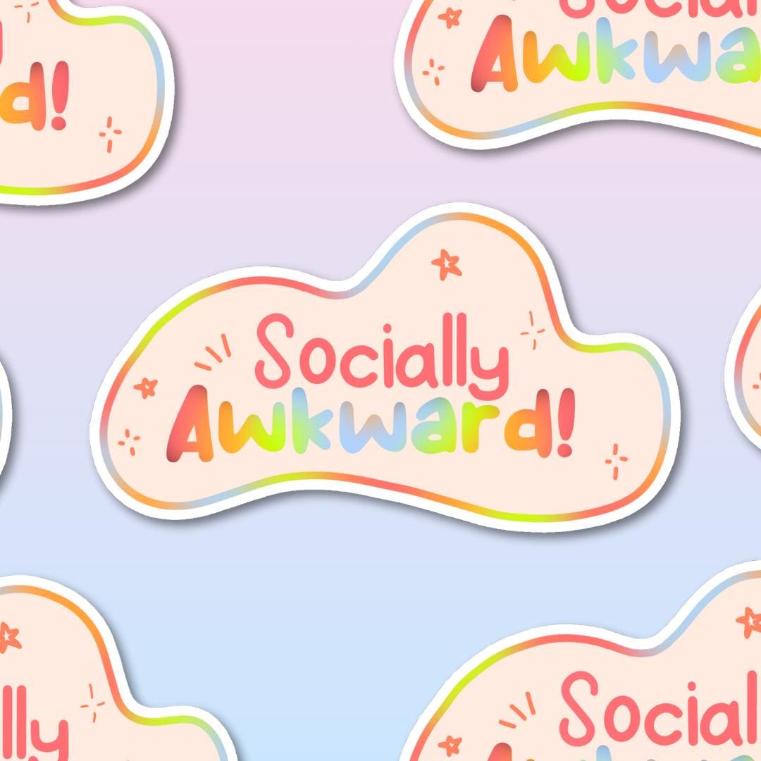 Socially Awkward Sticker, Matte, Holographic or Glossy, Funny Meme ...