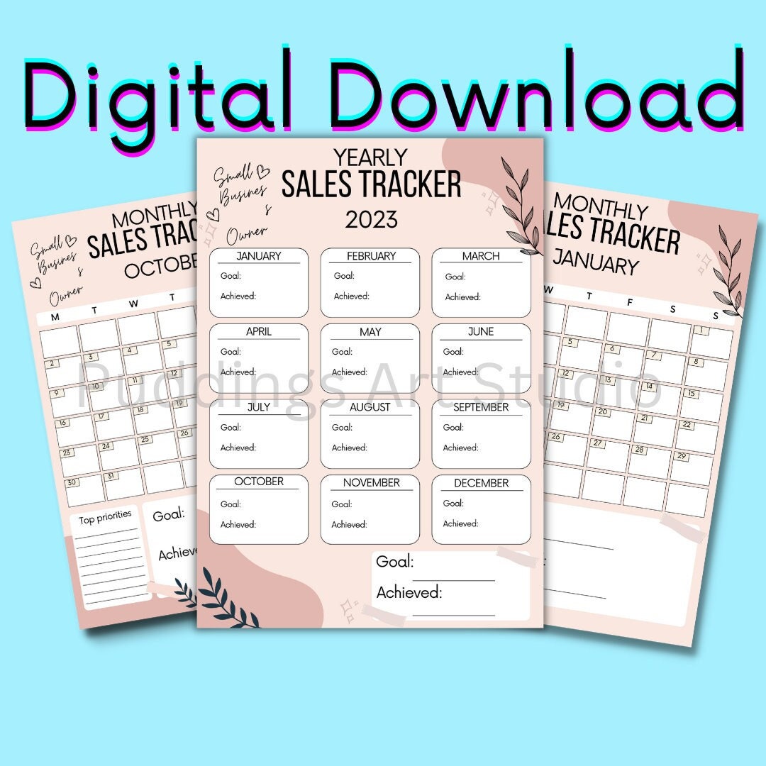 DIGITAL DOWNLOAD! Monthly Sales Tracker, Printable - Etsy