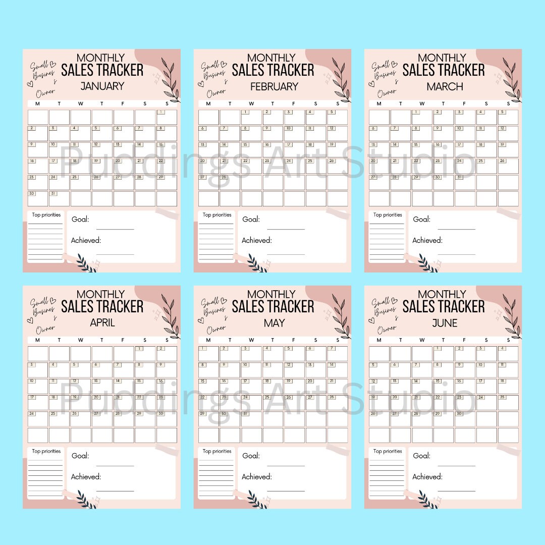 DIGITAL DOWNLOAD! Monthly Sales Tracker, Printable - Etsy