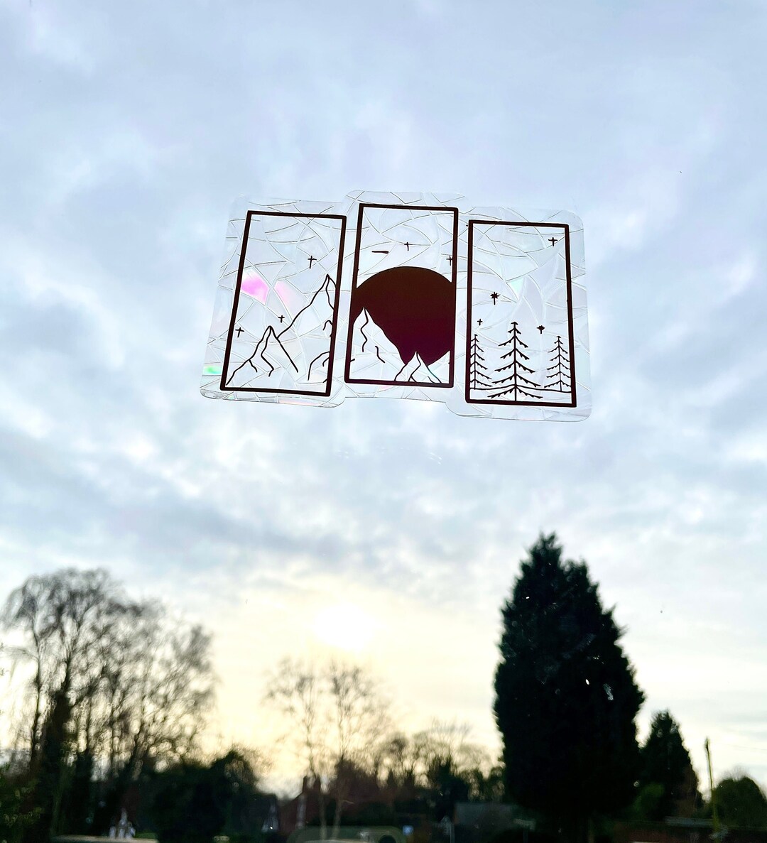 Window Suncatcher Sticker, Mountain View Suncatcher, Window Sticker ...