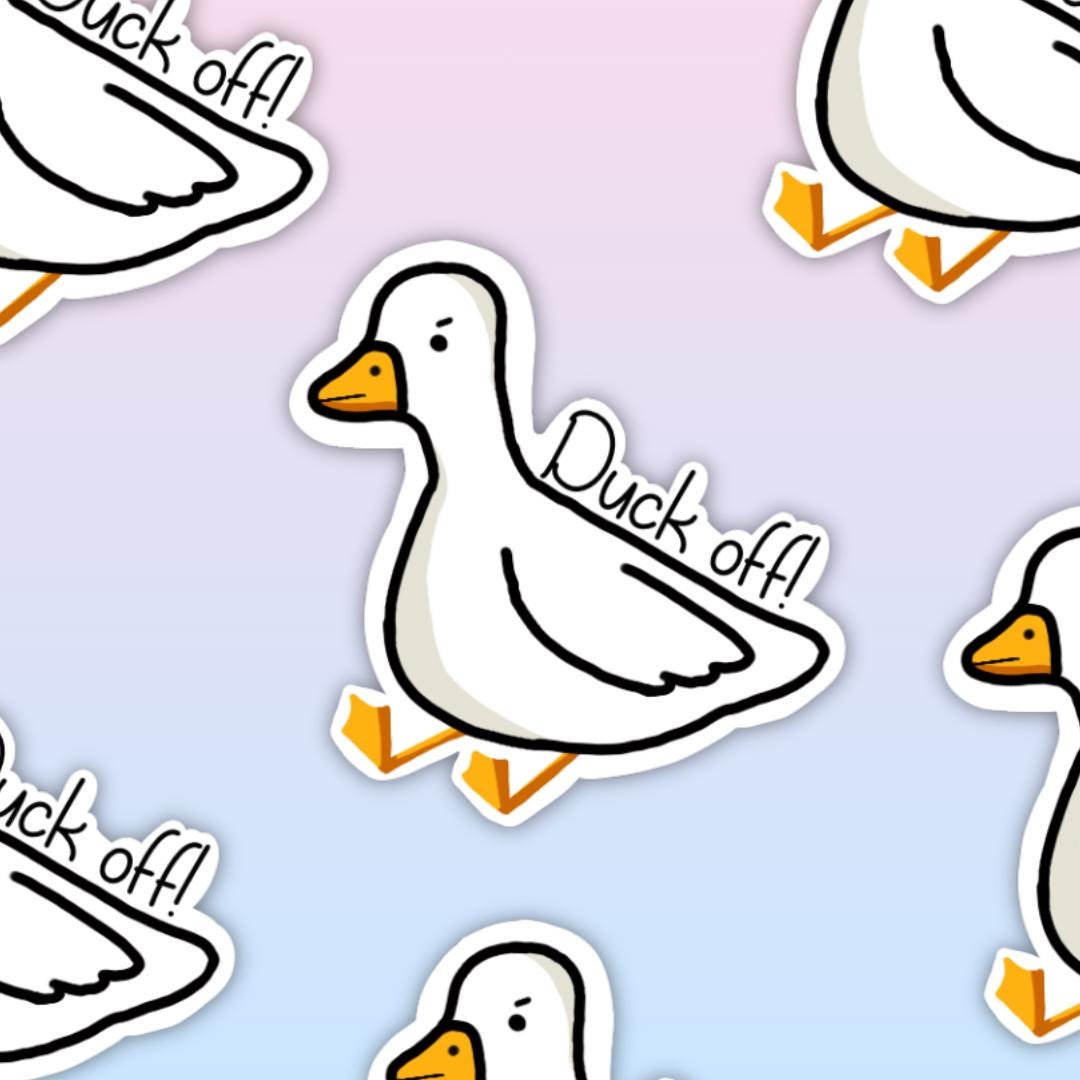 Duck Off, Duck Sticker, Funny Meme Sticker, Autocorrect Error ...