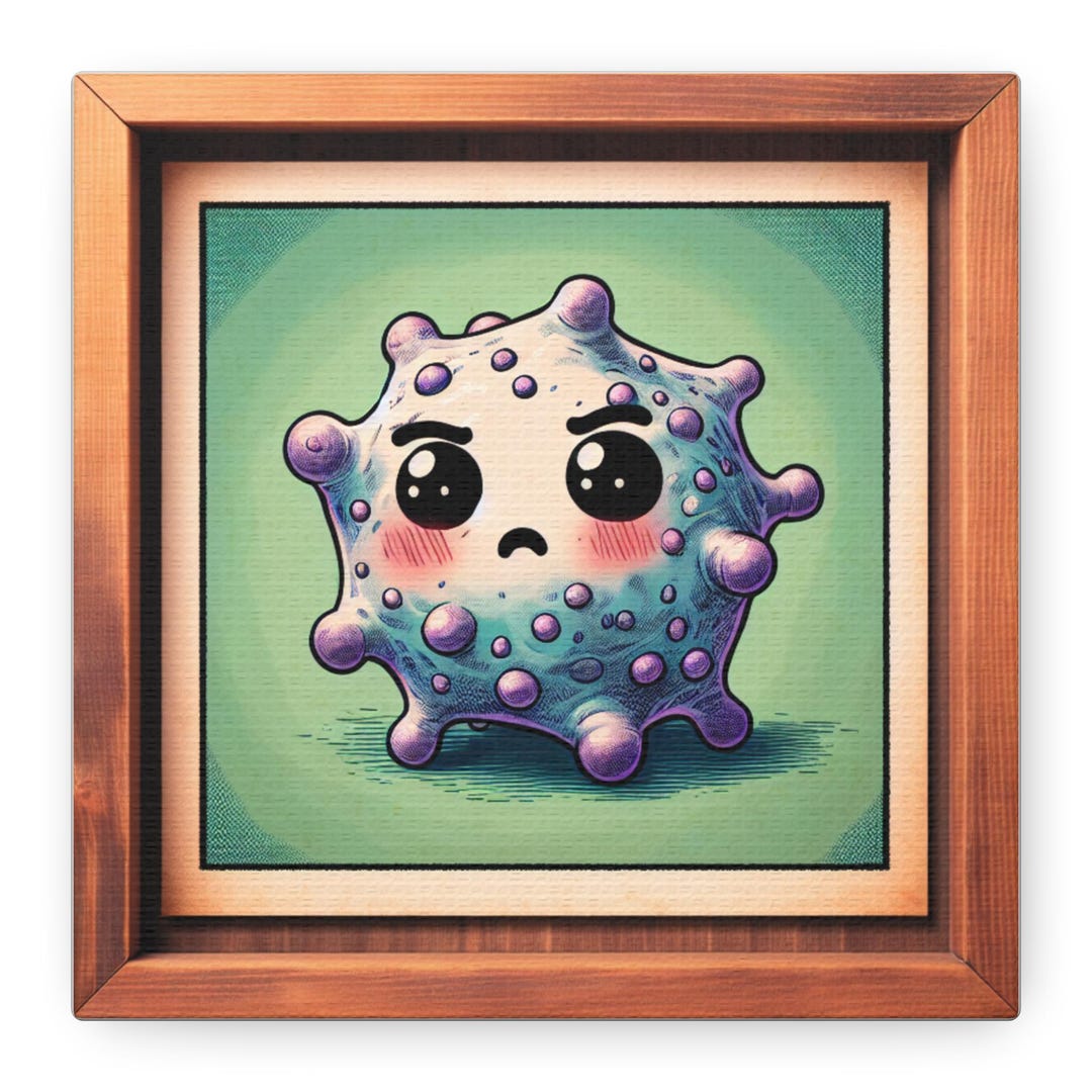 Cute Microbe Canvas Art, Whimsical Wall Decor, Science Gift, Kid's Room ...