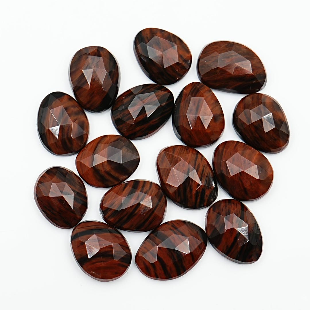 Natural Mahogany Obsidian Rose Cut Gemstone Freeform Flat Back Obsidian ...