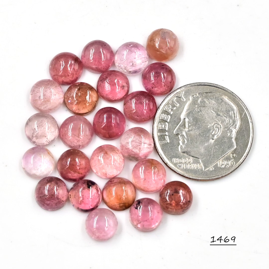 Pink Tourmaline Cabochons, Tourmaline 6mm Cabochons, 6mm Round ...