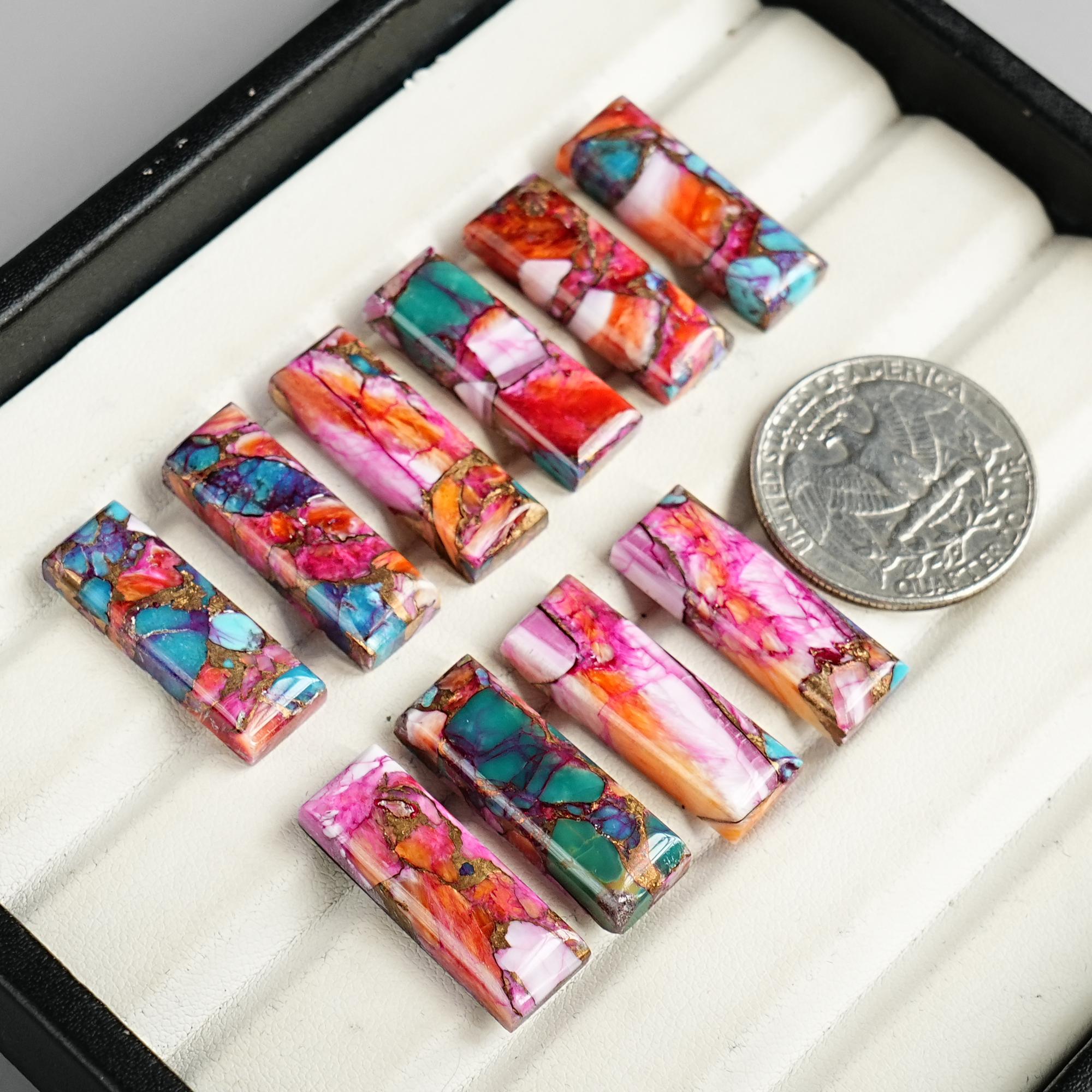 Pink Dahlia Turquoise Cabochon Bar: Oyster Turquoise Natural Loose ...