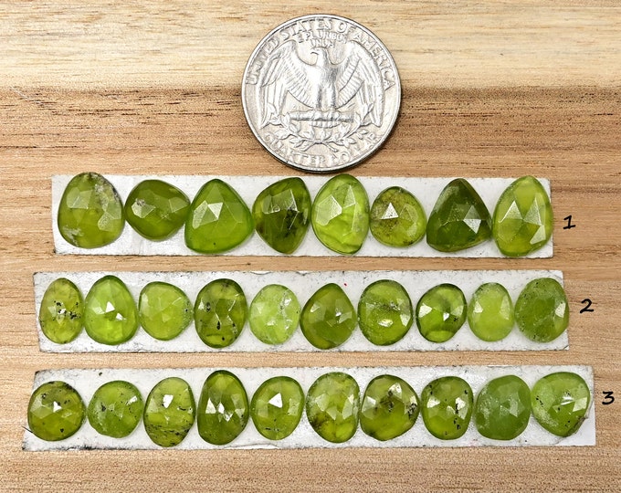 1 Strip Natural Vesuvianite Faceted Cabochons Oval Shape, Rare ...