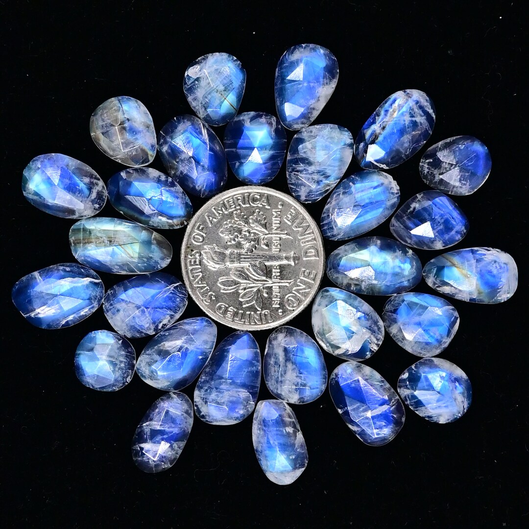 Rainbow Moonstone Rose Cut Cabs, Rainbow Moonstone Rose Cut Slices ...
