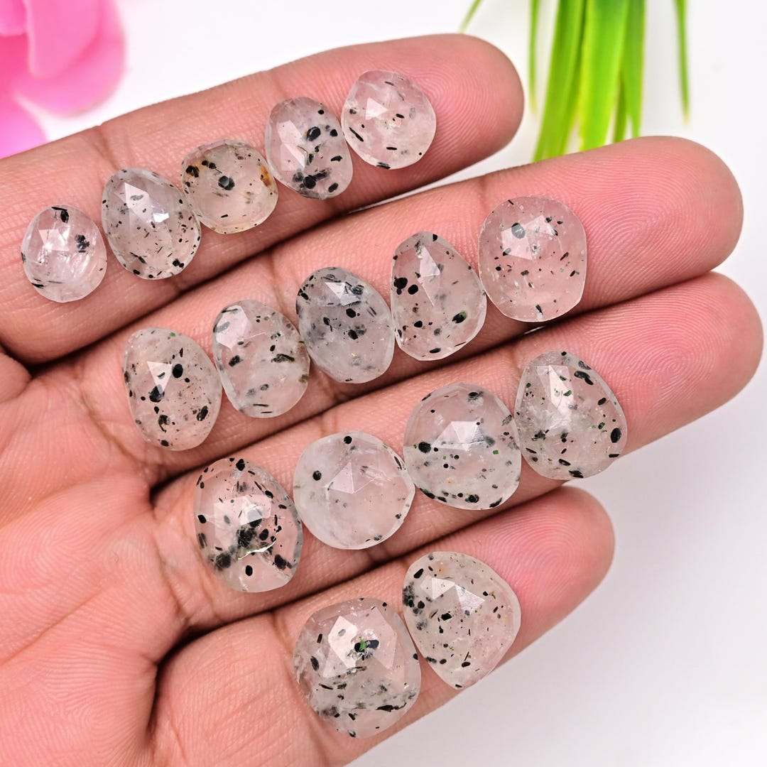 16pcs Dot Rutile Quartz Rose Cut Cabochon 12x16mm 9x11mm Free Form ...
