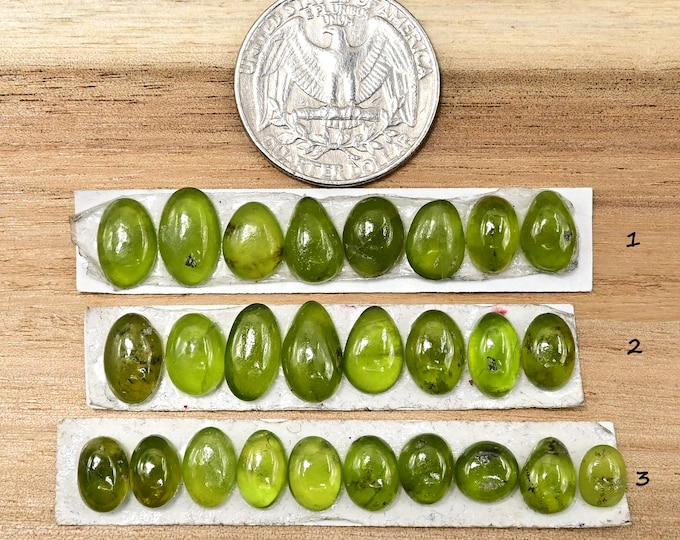 1 Strip Natural Vesuvianite Smooth Cabochons Oval Shape, Rare ...