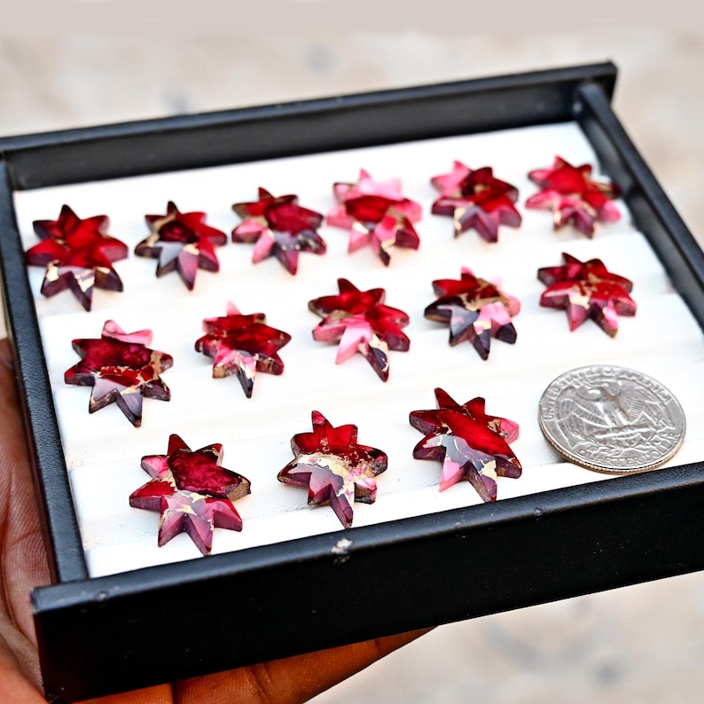 Red Rose Dahlia Turquoise Cabochon: Natural Flatback Loose Gemstones ...