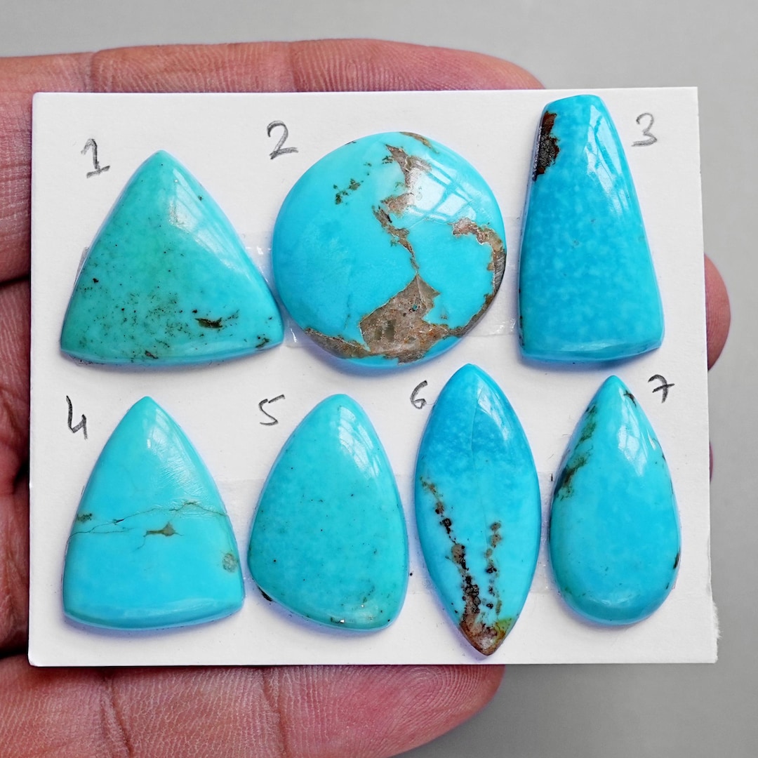 Kingman Turquoise Cabochon: Arizona Turquoise Natural Flatback Loose ...