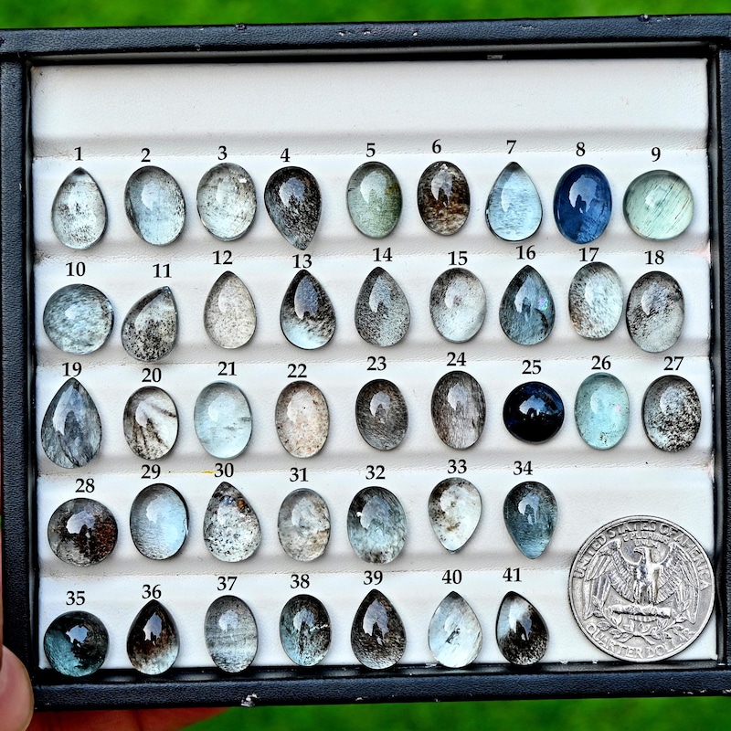 Blue Black Aquamarine Beads - Etsy UK