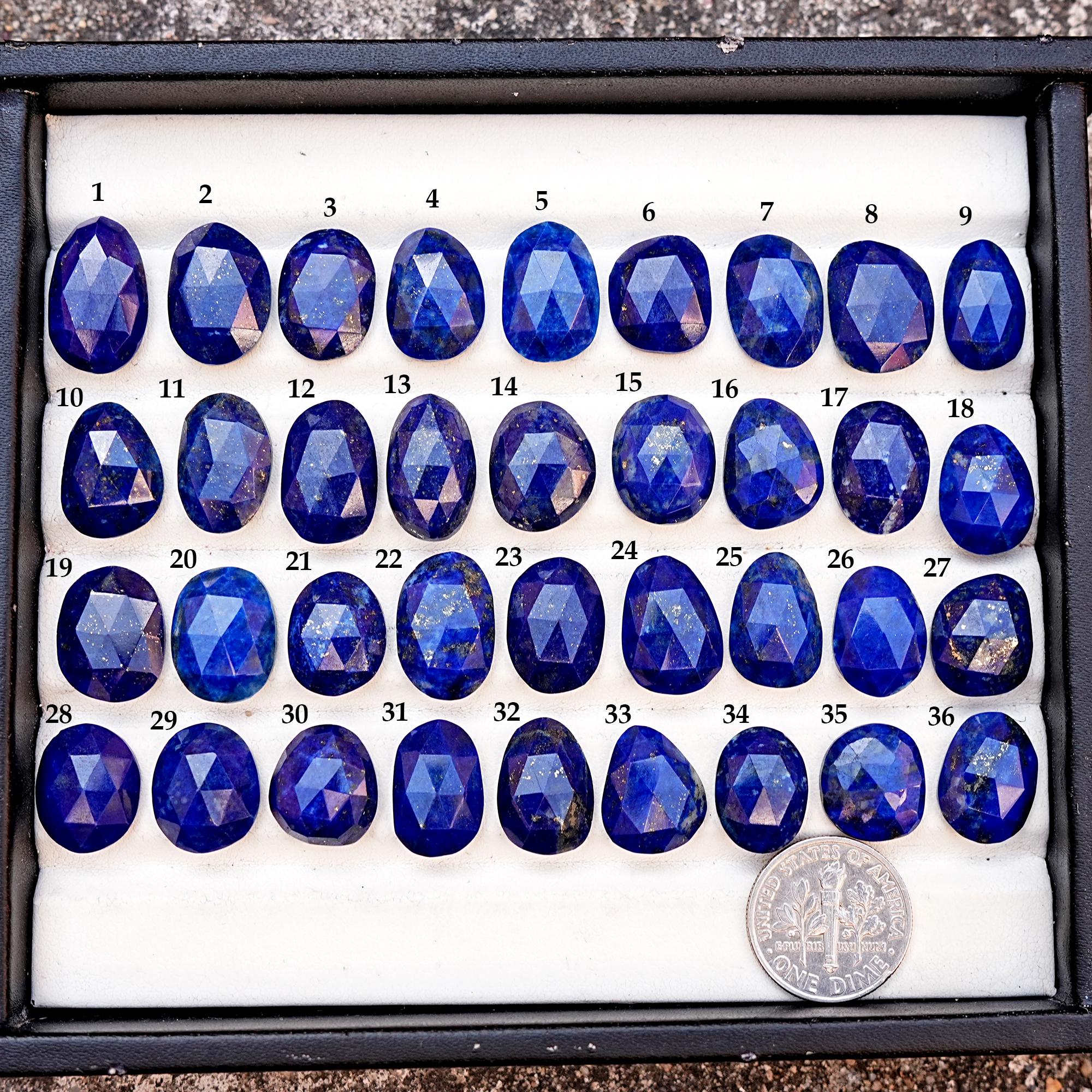 Lapis Lazuli Rose Cut Cabochon: Natural Flatback Loose Gemstones for ...