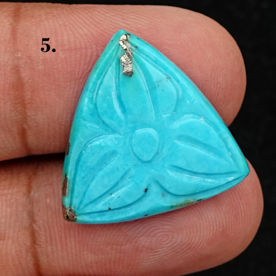Carved Turquoise Cabochon Loose Gemstones for Jewelry Making - Etsy