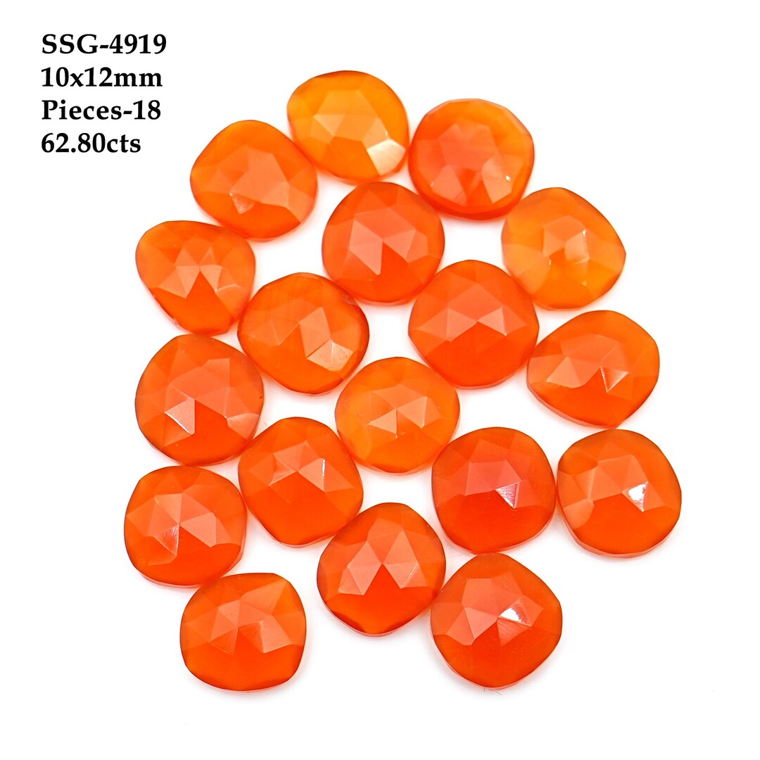 Natural Carnelian Gemstone, Rose Cut Carnelian Wholesale Lot -gemstone ...