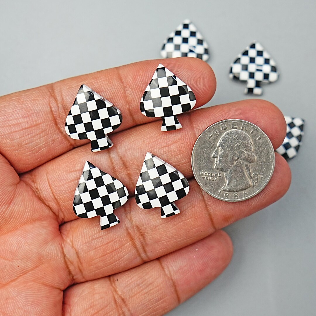 Spade Card Checkerboard Cabochon Gemstones Loose Gemstone Native Gems ...
