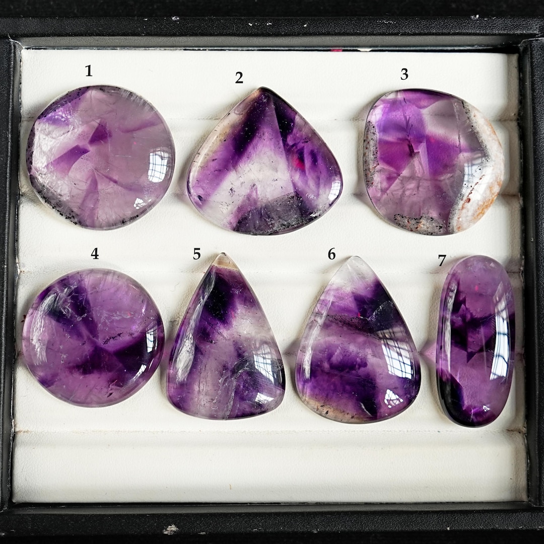 Star Amethyst Cabochon Natural Flat Back Loose Gemstones for Jewelry ...