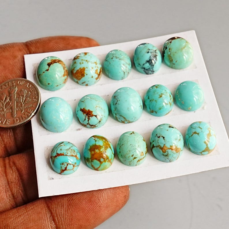 Kingman Turquoise Cabochon: Arizona Turquoise Natural Flatback Loose ...