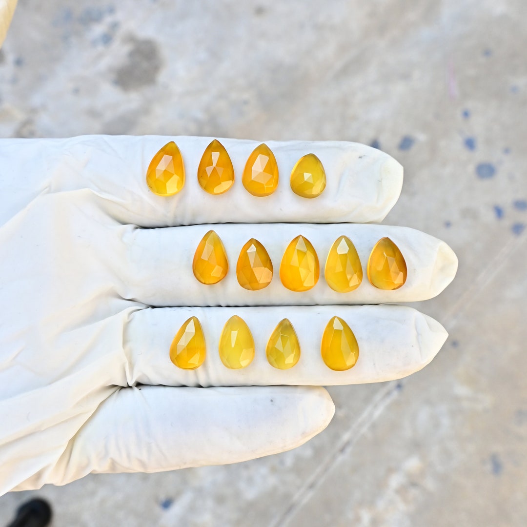 Yellow Chalcedony Rosecuts Yellow Chalcedony Faceted Cabochon yellow ...
