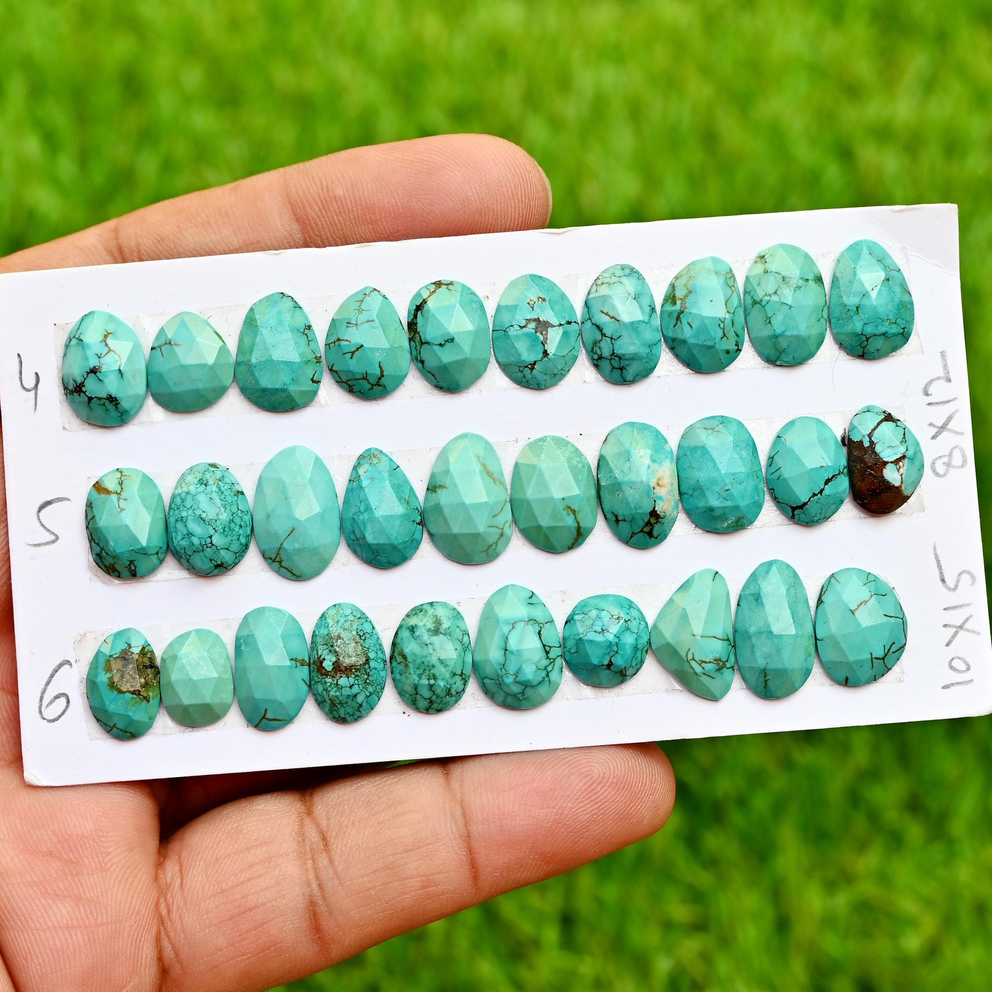 Tibetan Turquoise Cabochon: Natural Turquoise Flatback Loose Gemstones ...