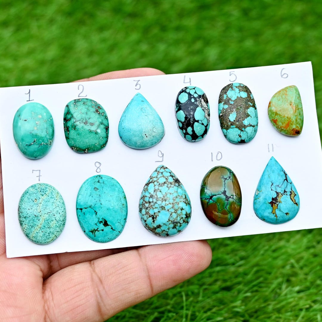 Tibetan Turquoise Cabochon: Natural Flatback Loose Gemstones for ...