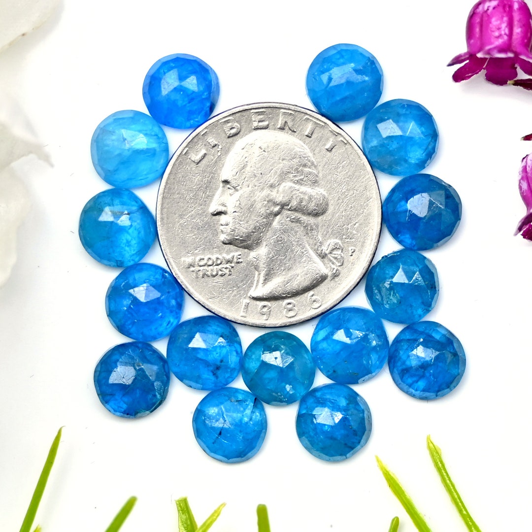Mix Shape Natural Neon Apatite Rosecut Cabochon Calibrate Size ...